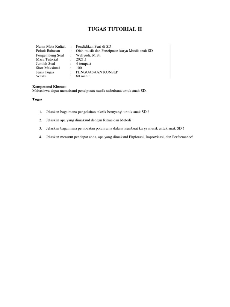 TT2 Pend Seni Di SD | PDF