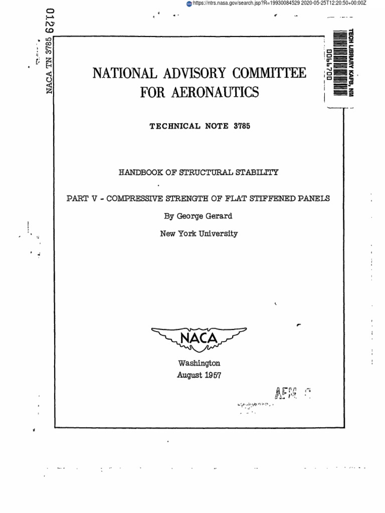 Handbook of Structural Stability Part V - Compressive Strength of Flat ...
