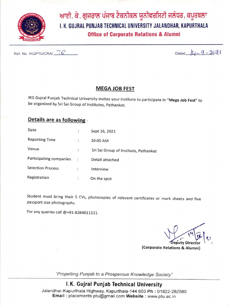 Mega Job Fest - Sri Sai Group of Institute | PDF | Qualifications ...