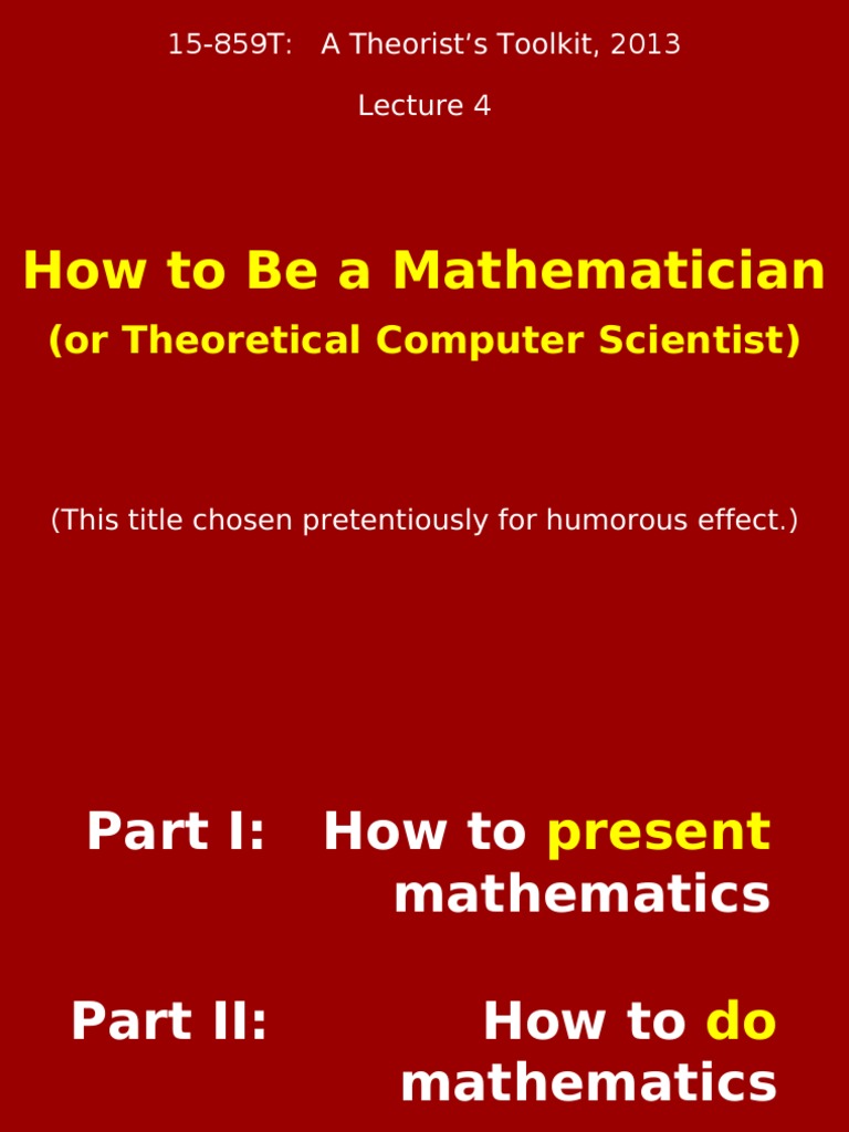 How To Do Math and Tcs | PDF | Linear Programming | Mathematics