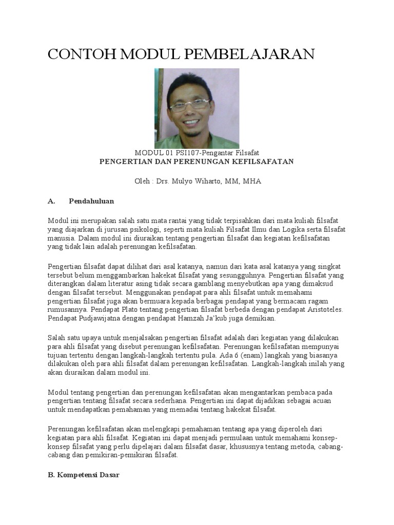 Contoh Modul Filsafat untuk Mahasiswa | PDF