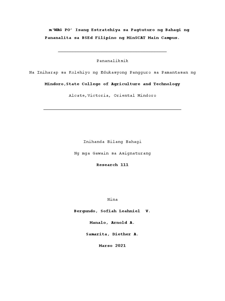 Wag Po | PDF