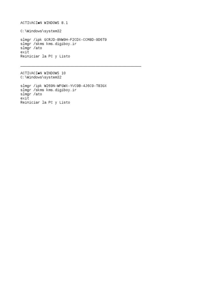 Activar Windows 8.1 CMD | PDF