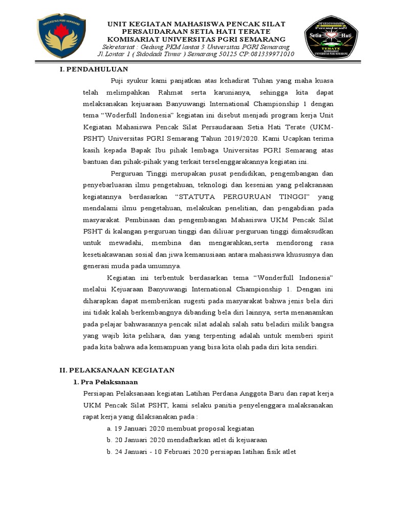 Contoh LPJ Dalam Laporan | PDF