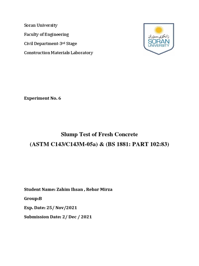 ASTM C143 Concrete Slump Test Guide | PDF | Concrete | Building Engineering