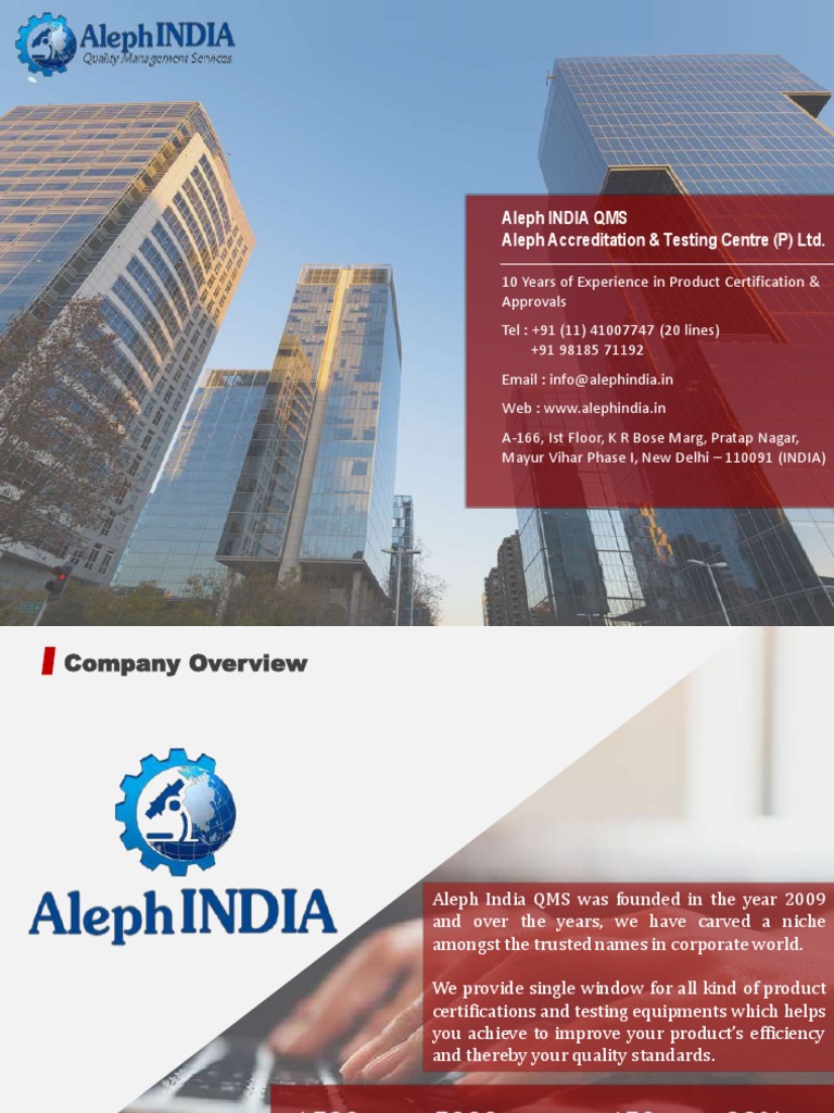 Aleph India Qms Aleph Accreditation & Testing Centre (P) LTD | PDF