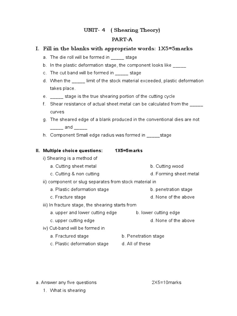 Shearing Theory: Key Concepts & Stages | PDF