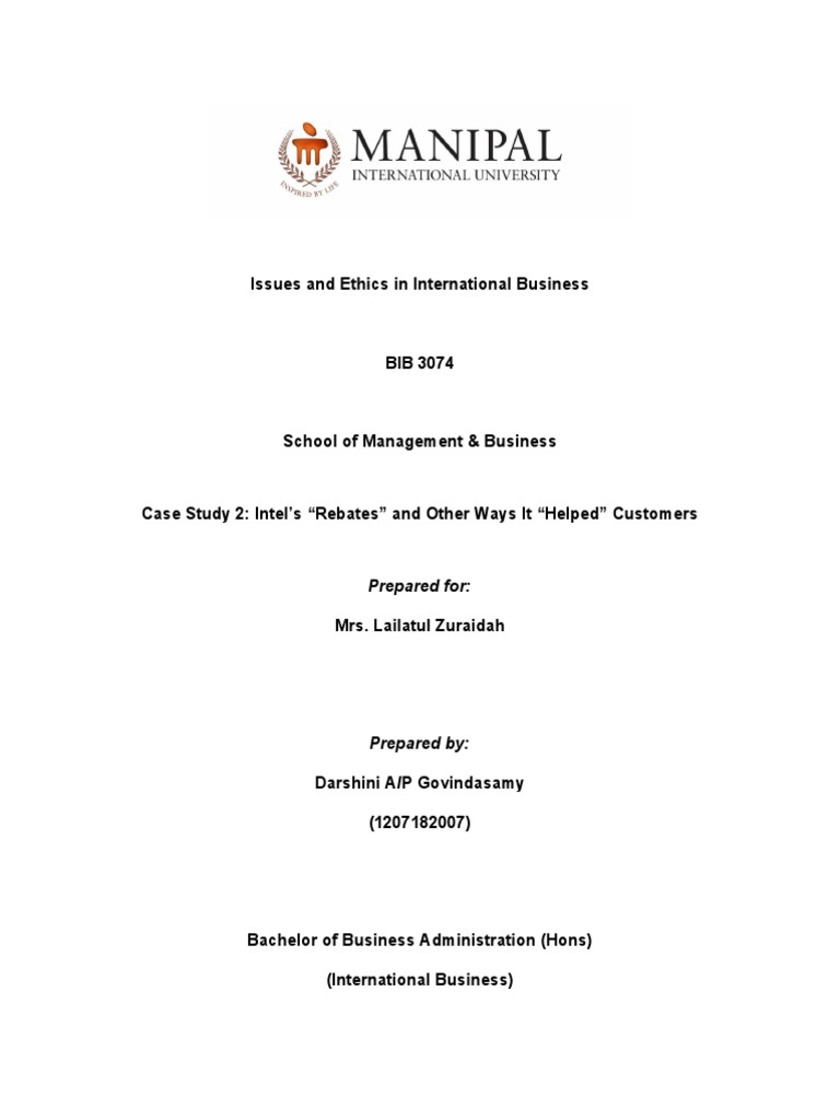 Darshini 1207182007 Case Study 2 | PDF | Intel | Advanced Micro Devices