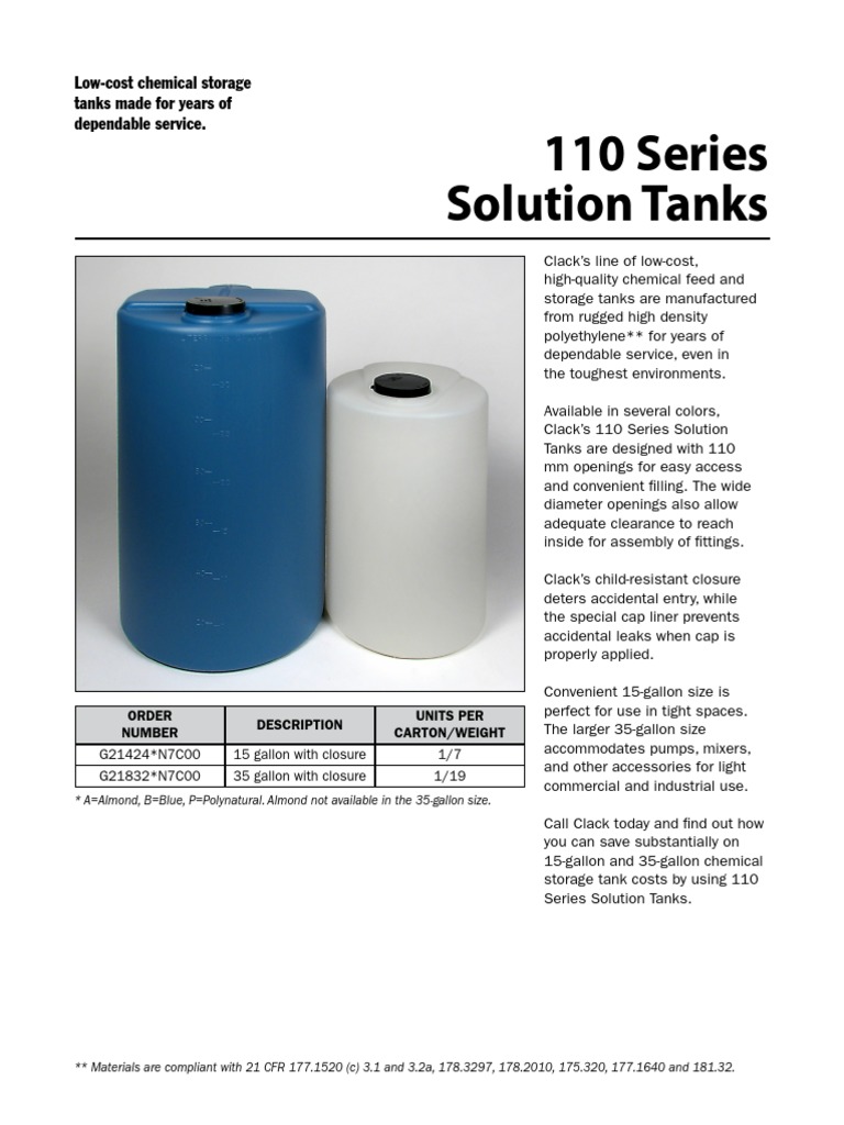 110 Series Solution Tanks: Low-Cost Chemical Storage Tanks Made For ...