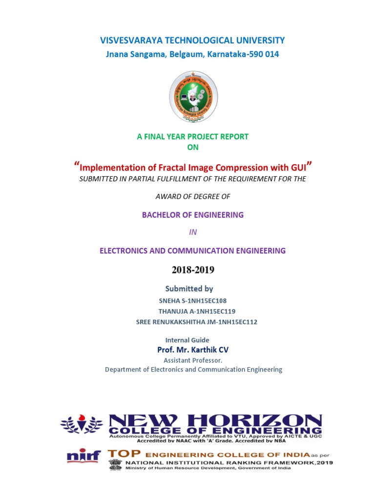 Visvesvaraya Technological University: Implementation of Fractal Image ...