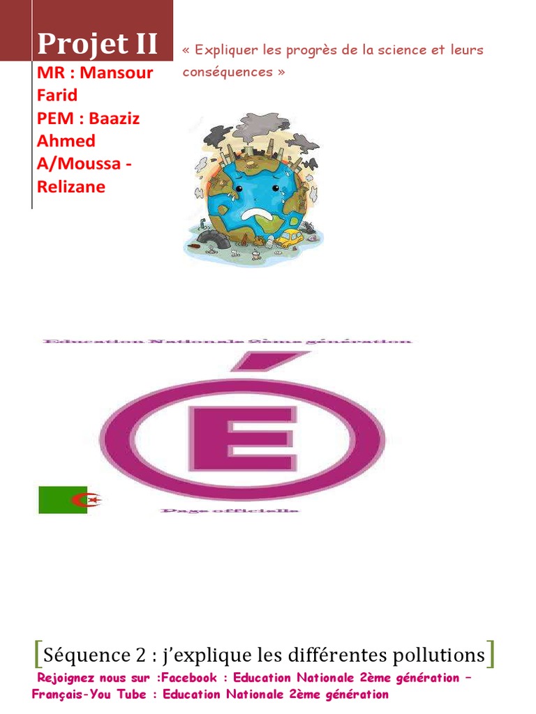 1AM Projet 2 S Quence 2 - Education Nationale 2 Me G N Ration - Fran Ais - Mansour Farid | PDF ...