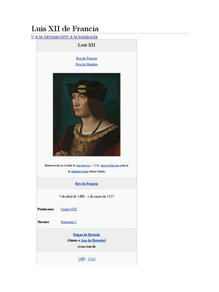 Luis XII de Francia | PDF | Reino de francia | Monarquía francesa