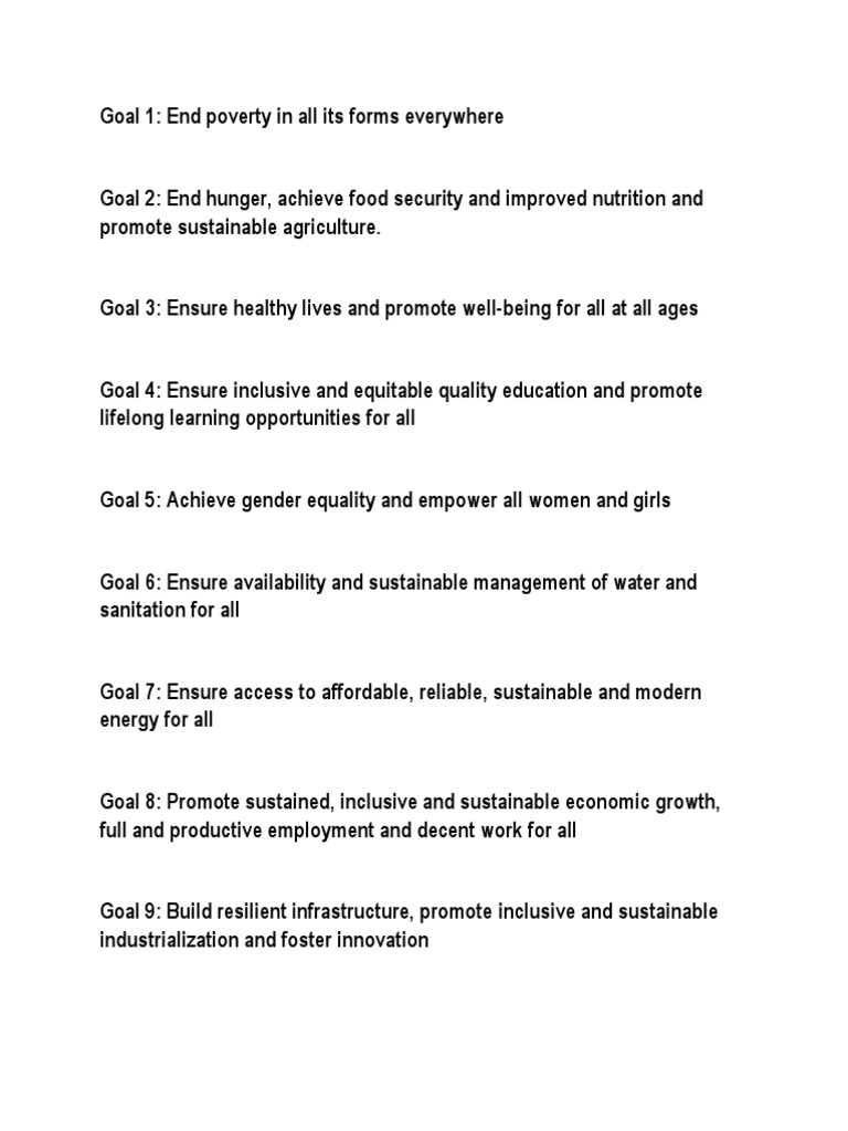Sustainable Development Goals | PDF
