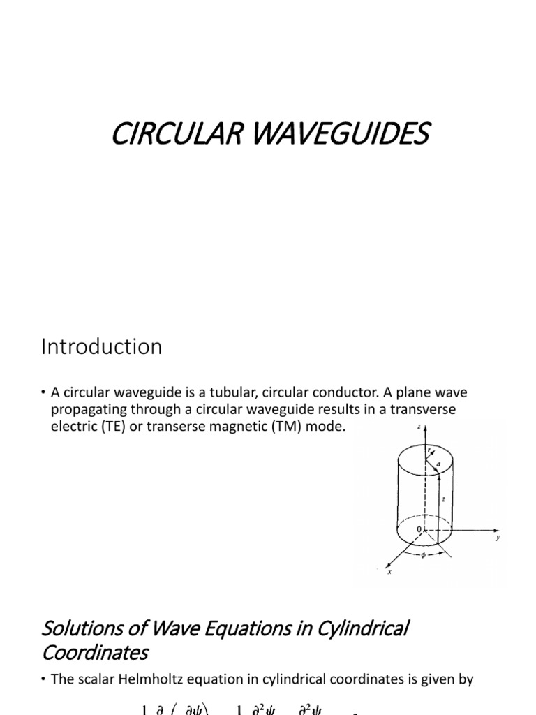 Circular Waveguides | PDF | Waveguide | Waves