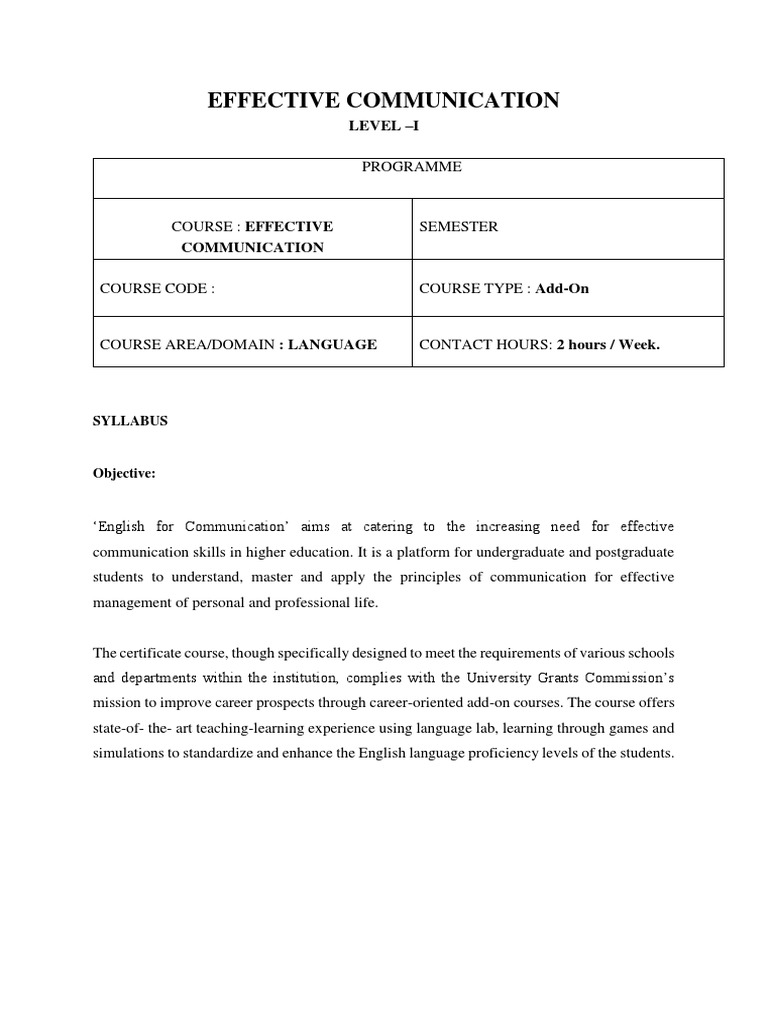 Effective Communication | PDF | Test (Assessment) | Communication