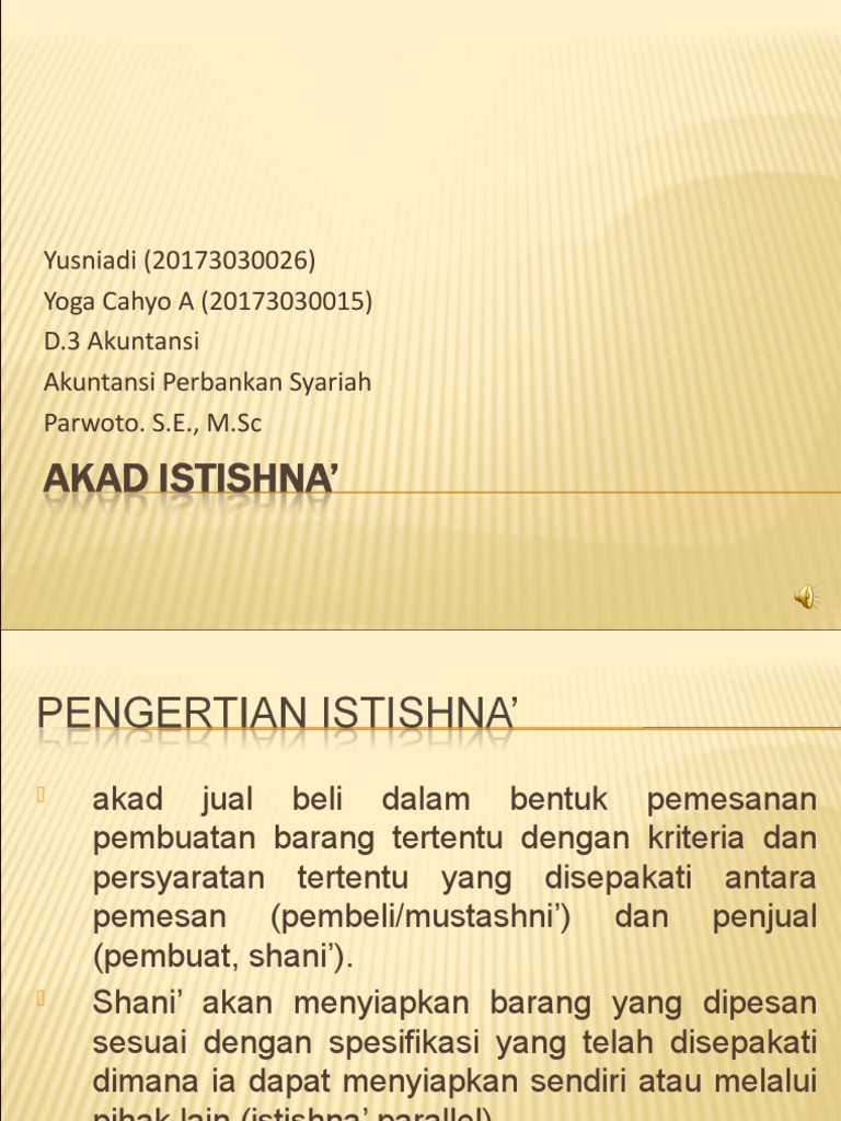 11 Akad Istishna Dan Istishna Paralel ' | PDF