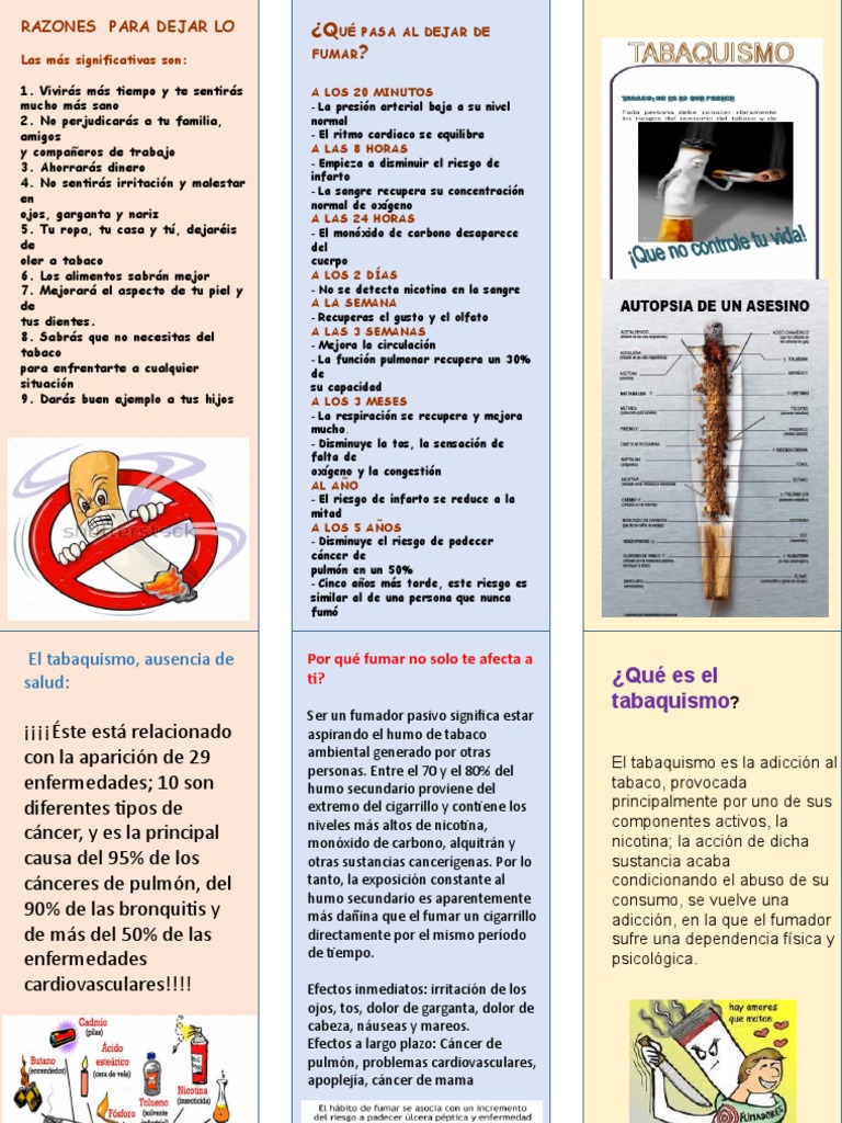 Triptico Tabaquismo | PDF | Nicotina | Medicina
