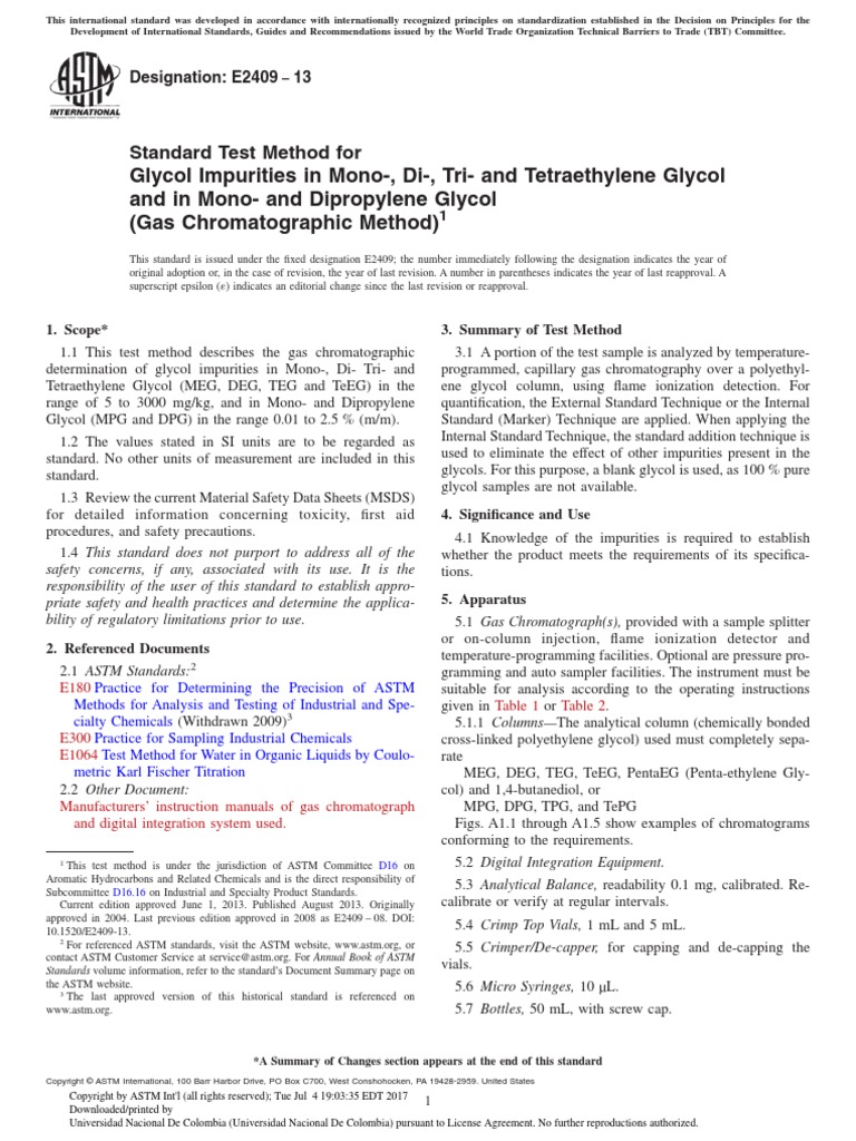 Glycol Impurities in Mono-, Di-, Tri-And Tetraethylene Glycol and in ...