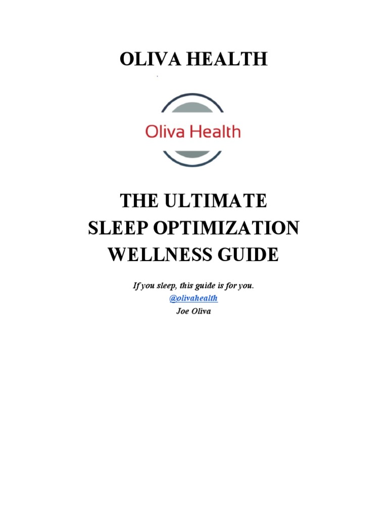 The Ultimate Sleep Optimization Guide Oliva Health Pdf Sleep