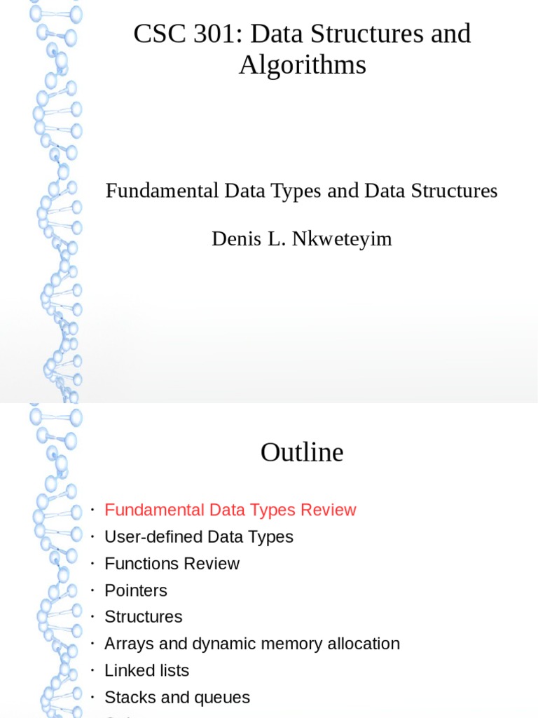 Csc 301 Sem1 2021 2022 2 Data Structures I Pdf Pointer Computer Programming Data Type