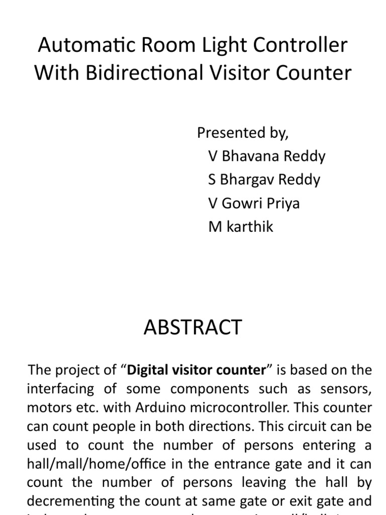 Automatic Room Light Controller With Bidirectional Visitor Counter PDF ...