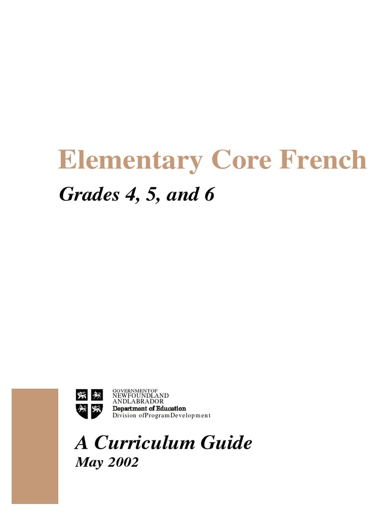 k12 Curriculum Guides Corefrench Elementary Elementary-Core-French ...