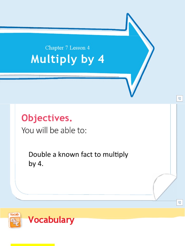 Multiply by 4: Chapter 7 Lesson 4 | PDF | Mathematics