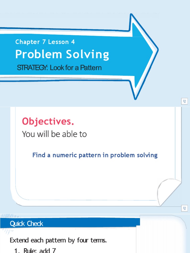7.4 - Problem Solving - Looking For Pattern - Teacher Slides | PDF ...