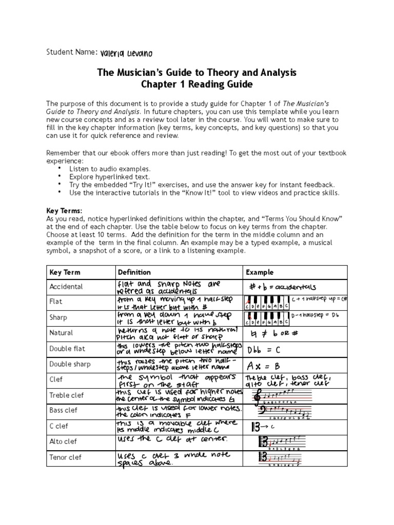 APMT Chapter 1 Reading Guide | PDF | Pitch (Music) | Clef