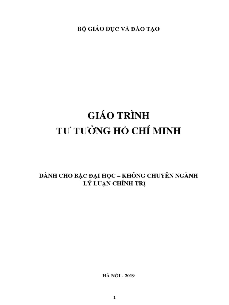 BGDDT - Giao Trinh TTHCM - 2019 | PDF