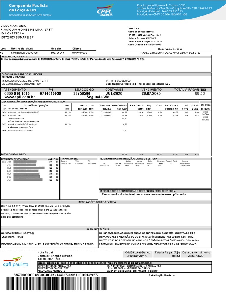 Conta Completa | PDF