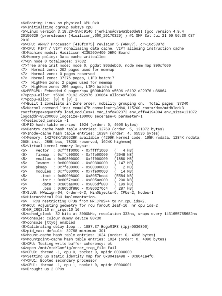 KMSG Printf 20200820173241 | PDF | Cpu Cache | Device Driver