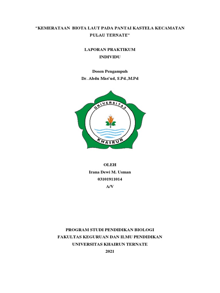 Laporan - Biologi Maritim - Irana Dewi M. Usman | PDF