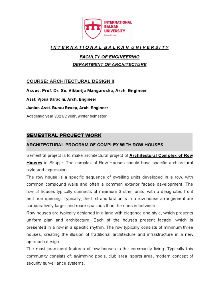 9 Architectural Design IIProgram | PDF | Room