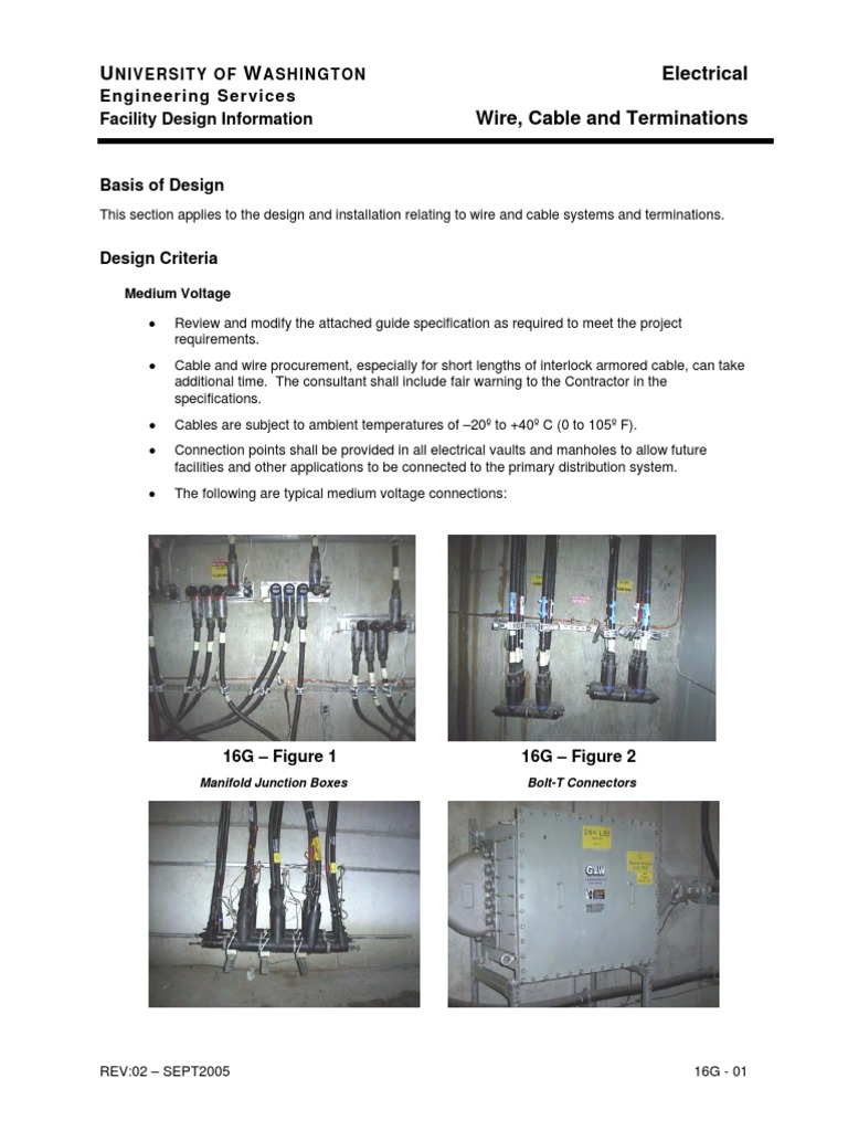 U W Electrical Wire, Cable and Terminations: Engineering Services ...