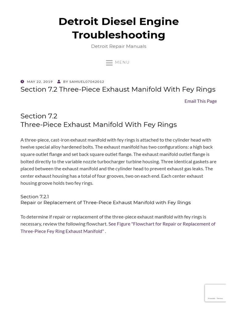 Series 60 - SectionSeries 60 - 7.2 Three-Piece Exhaust Manifold With ...