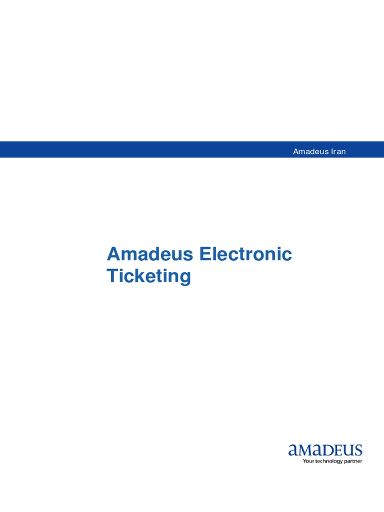 Amadeus Electronic Ticket | PDF | Legal Documents | Transport Economics