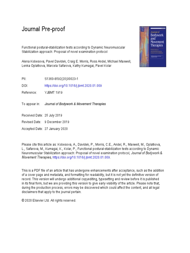 Functional Postural-Stabilization Tests According | PDF | Abdomen | Pelvis