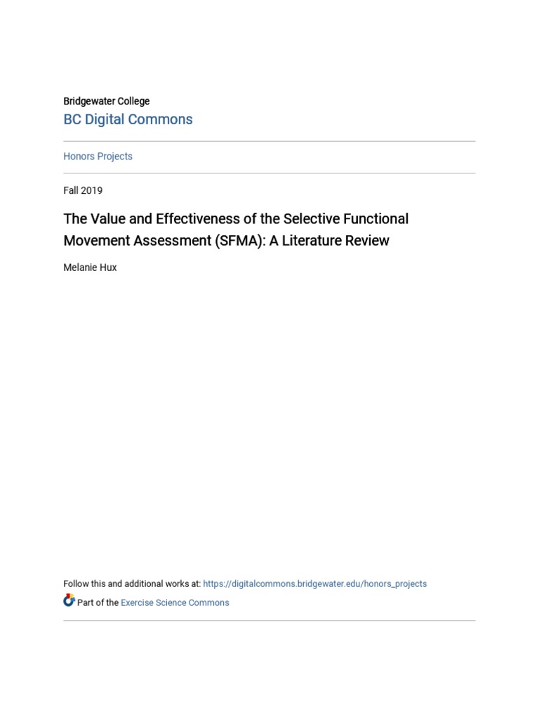 The Value and Effectiveness of The Selective Functional Movement | PDF ...