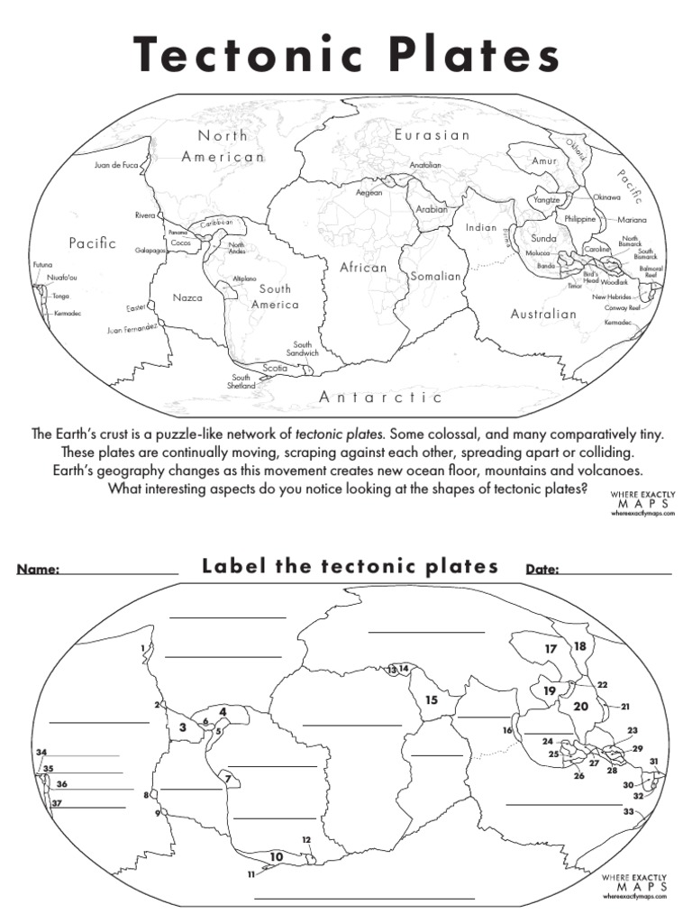 WEM Plate Tectonics Worksheet | PDF | Geology | Plate Tectonics