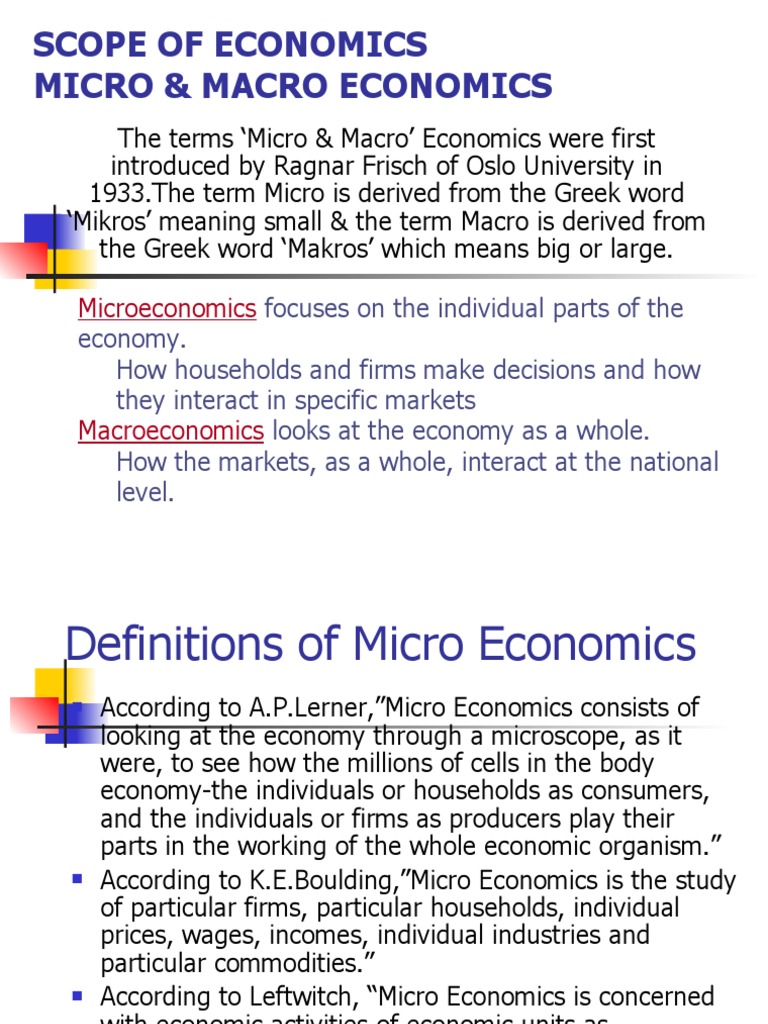 Scope of Economics | PDF