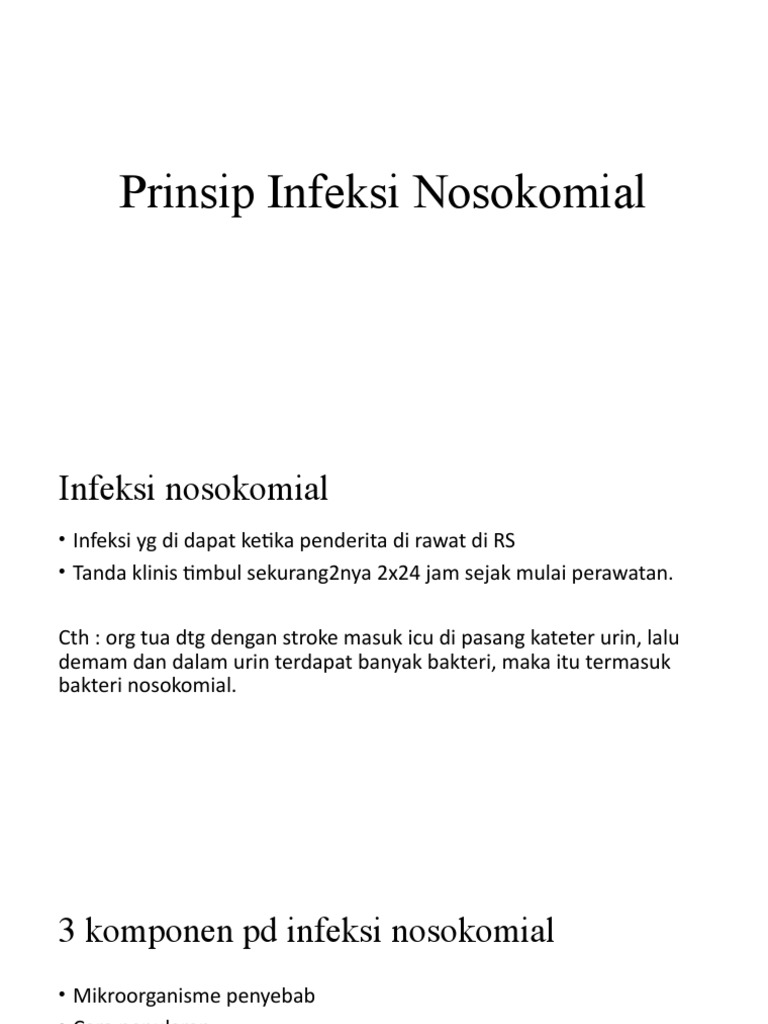 Prinsip Infeksi Nosokomial | PDF