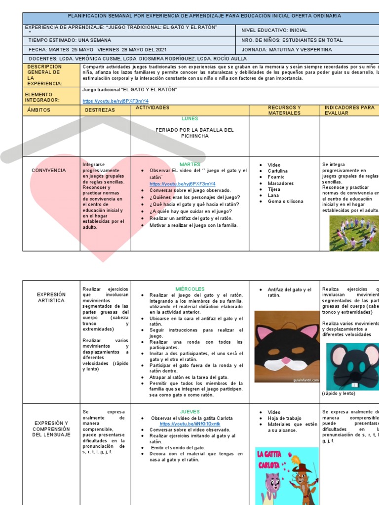 Juego Tradicional: Gato y Ratón | PDF | Cognición | Educación de la ...