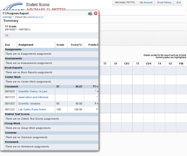 Student Access Gradebook | PDF | Educational Assessment And Evaluation
