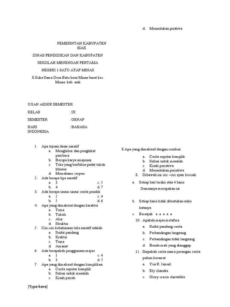 Bahasa Indonesia Kls 9 Genap | PDF