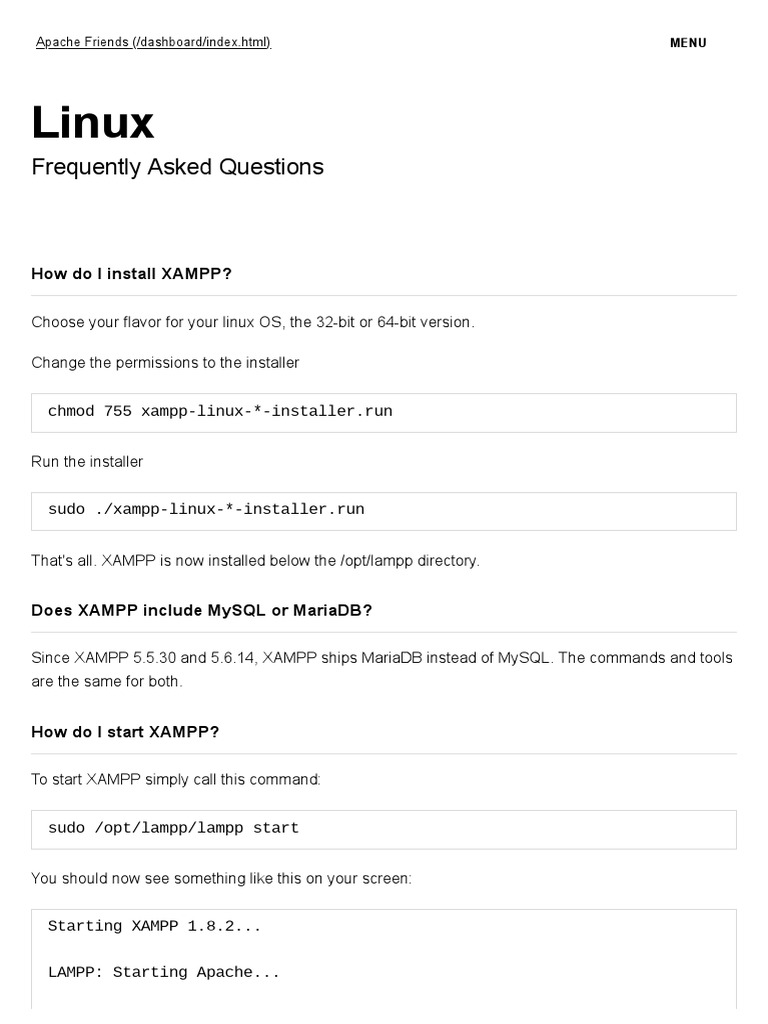 Xampp Faqs For Linux | PDF | Sudo | Apache Http Server