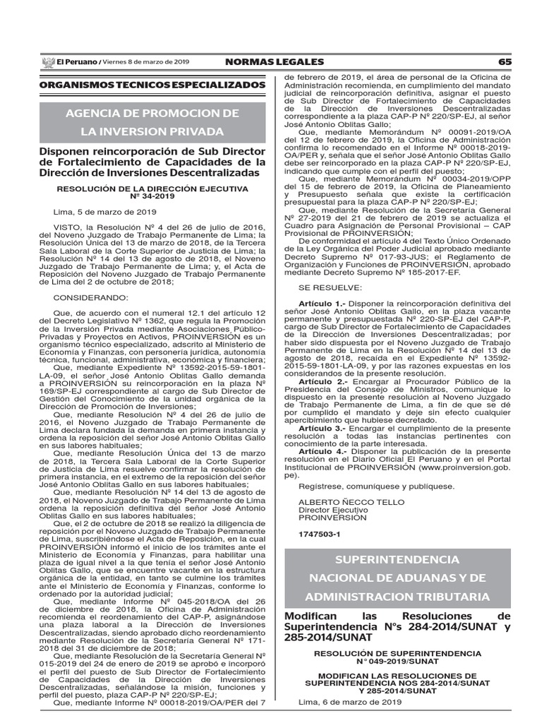 Agencia de Promocion de La Inversion Privada | PDF | Regulación | Lima