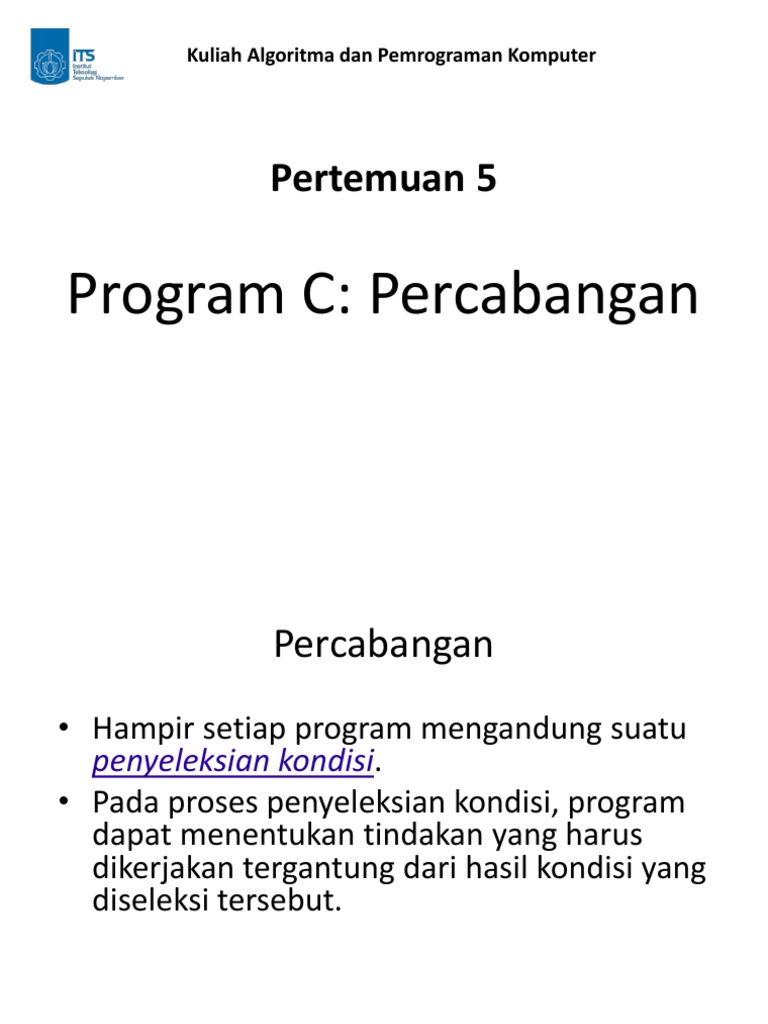 Program C - Percabangan | PDF