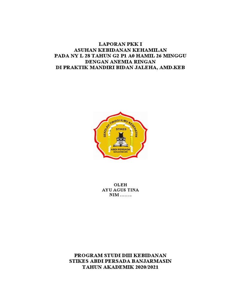 Contoh Cover Laporan PKK 1 | PDF