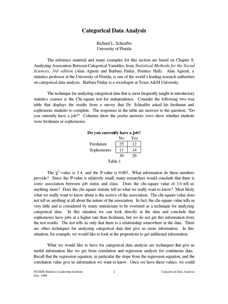 Categorical Data Analysis | PDF | Logistic Regression | Correlation And ...